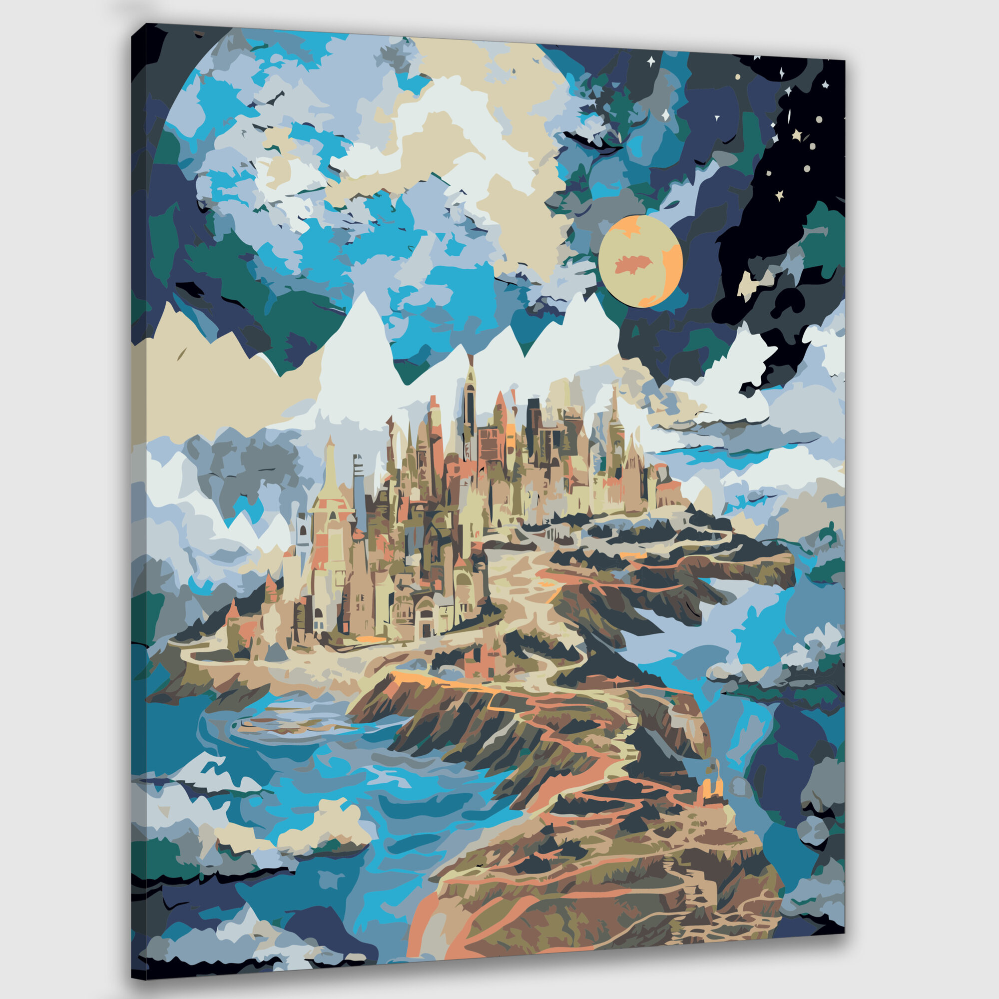 Картина по номерам 40x50 см, картина, смешанная техника, акриловая живопись, бумажный коллаж, карта мира снов