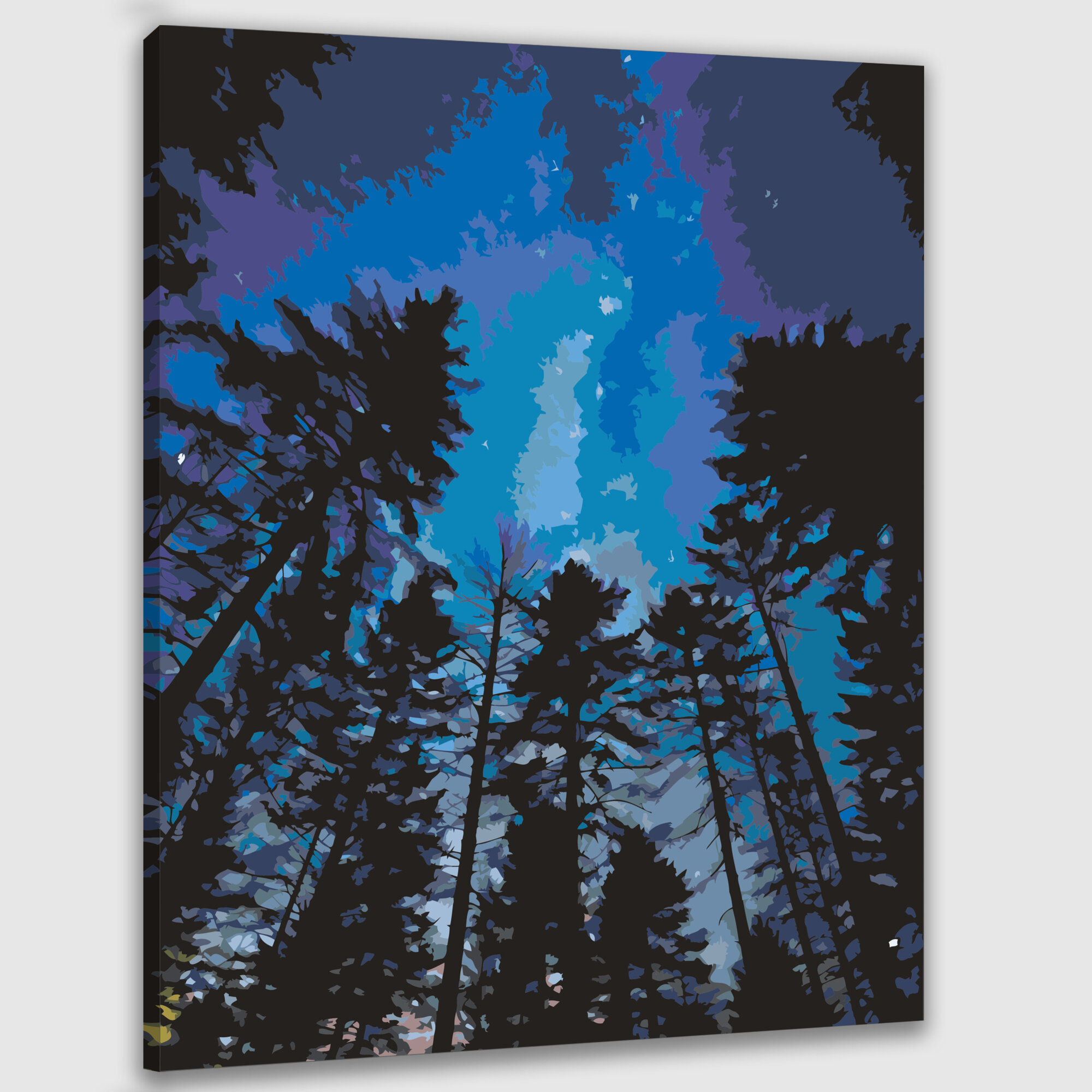 Картина по номерам 40x50 см, фотография, звездное ночное небо, Млечный путь, горизонт, мерцающие звезды