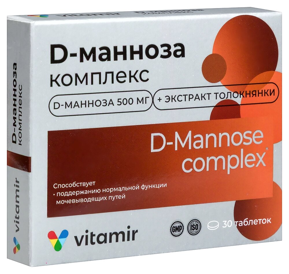Д-манноза комплекс при цистите, для поддержки мочевыводящих путей, 30 таблеток