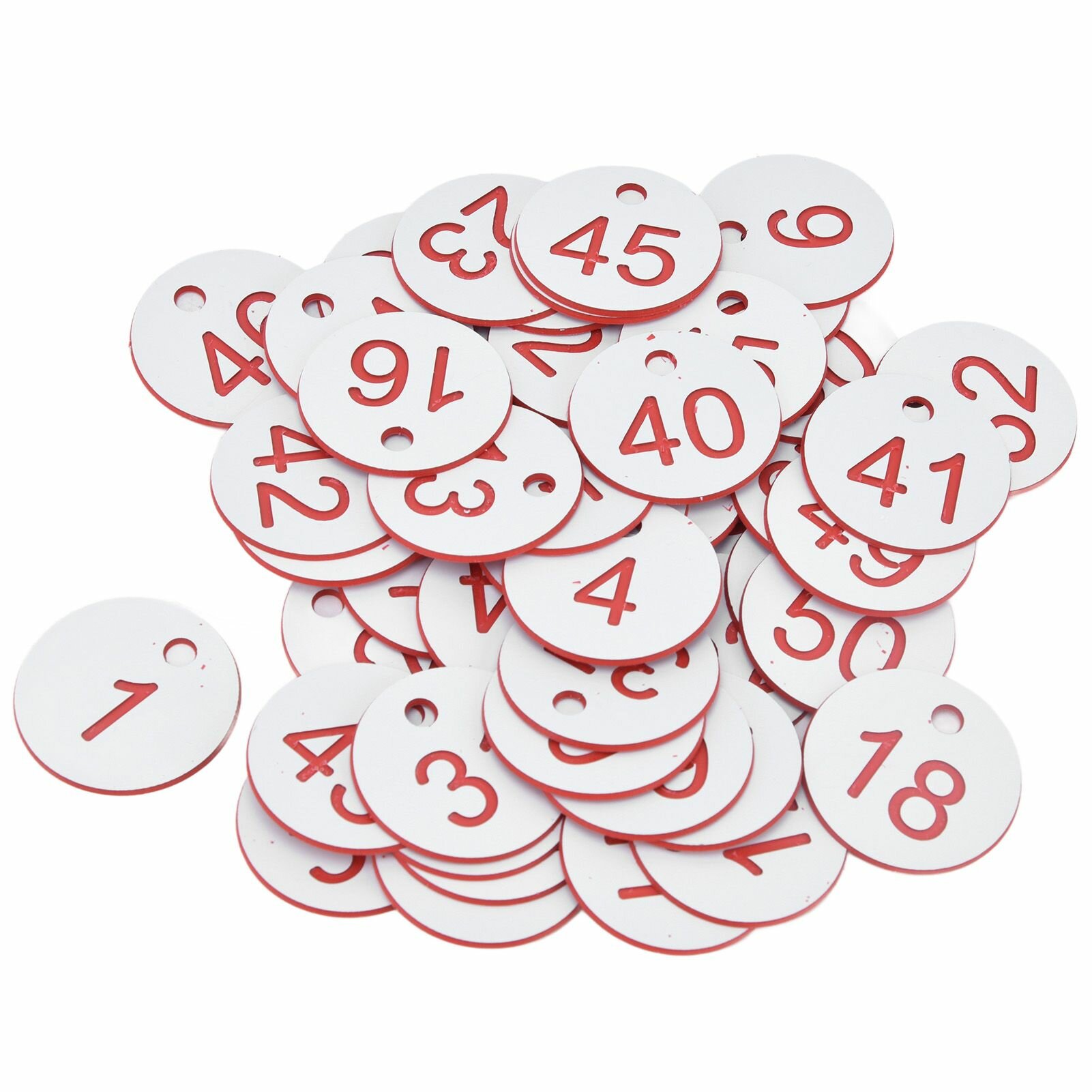 50 бирок для пчеловодства белые, круглые, номера 1-50