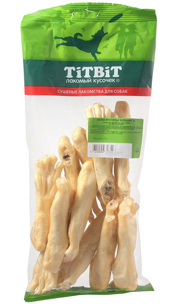Лакомство TIT BIT для собак лапки кроличьи XL (1 шт)
