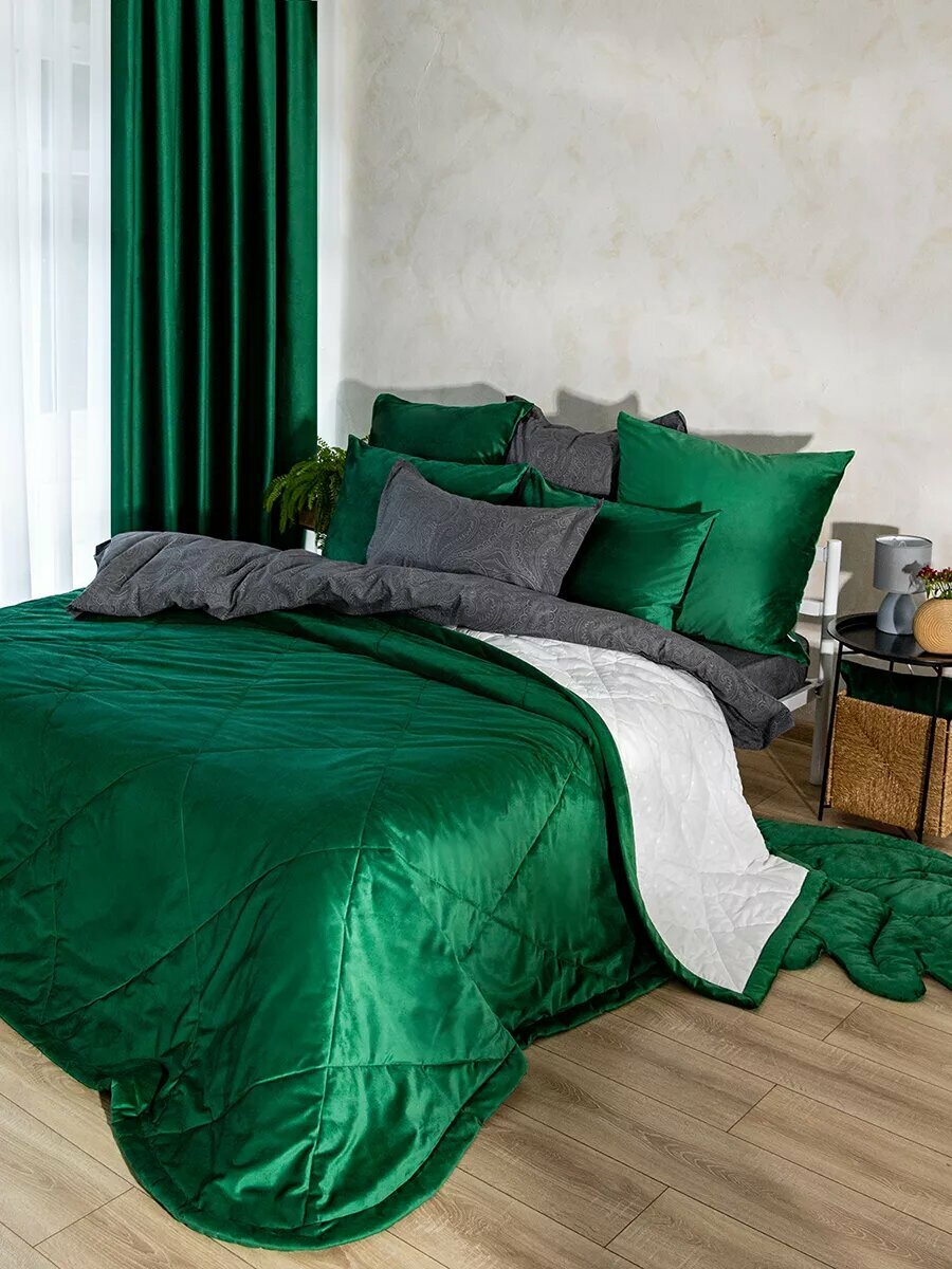 Покрывало на кровать "Беллиссимо", Evrika Home, бархат,260х260 см