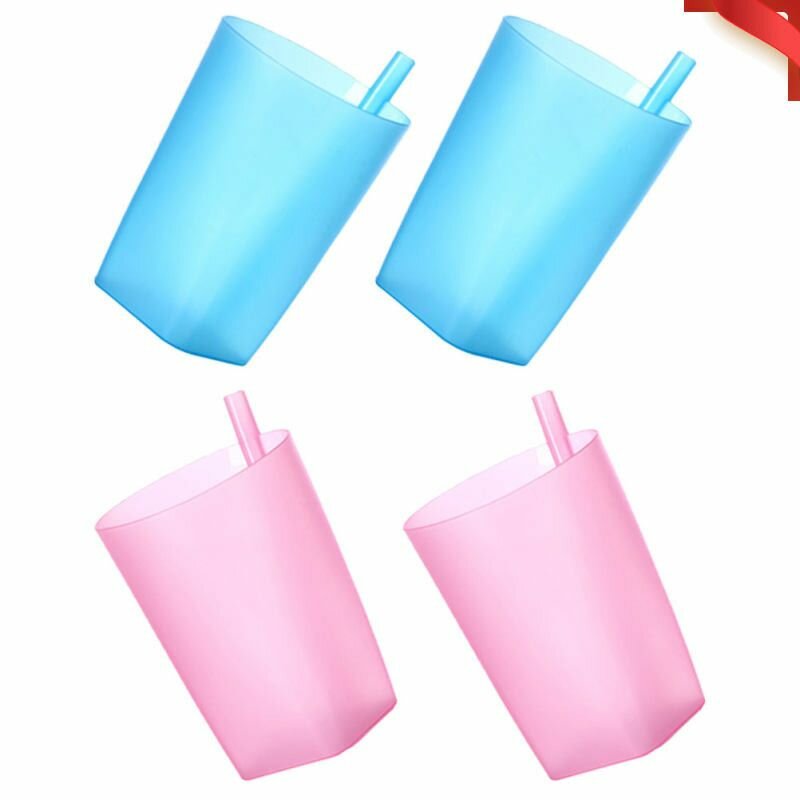 4 шт. Соломенные стаканы для воды в цветах конфет для детей, 350 мл