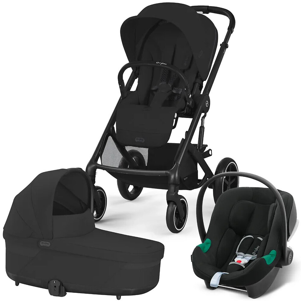 Cybex Balios S LUX travel system 3-в-1 с Aton B2 i-size (Moon Black 2025 | Volcano Black с дождевиками)