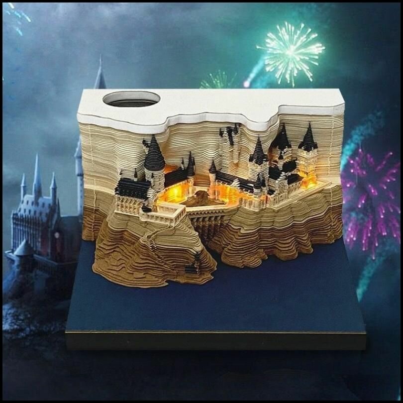 YOYO,3D блокнот-скульптура из бумаги-Замок Гарри Поттера (без календаря)