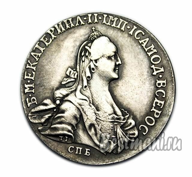 Полтина 1775 года СПБ ОА сувенирная копия серебряной монеты Екатерины 2 монеты, нумизматика, деньги для коллекции