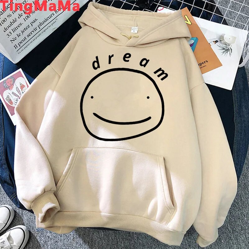 Бежевая толстовка Dream Smp с принтом, XXL