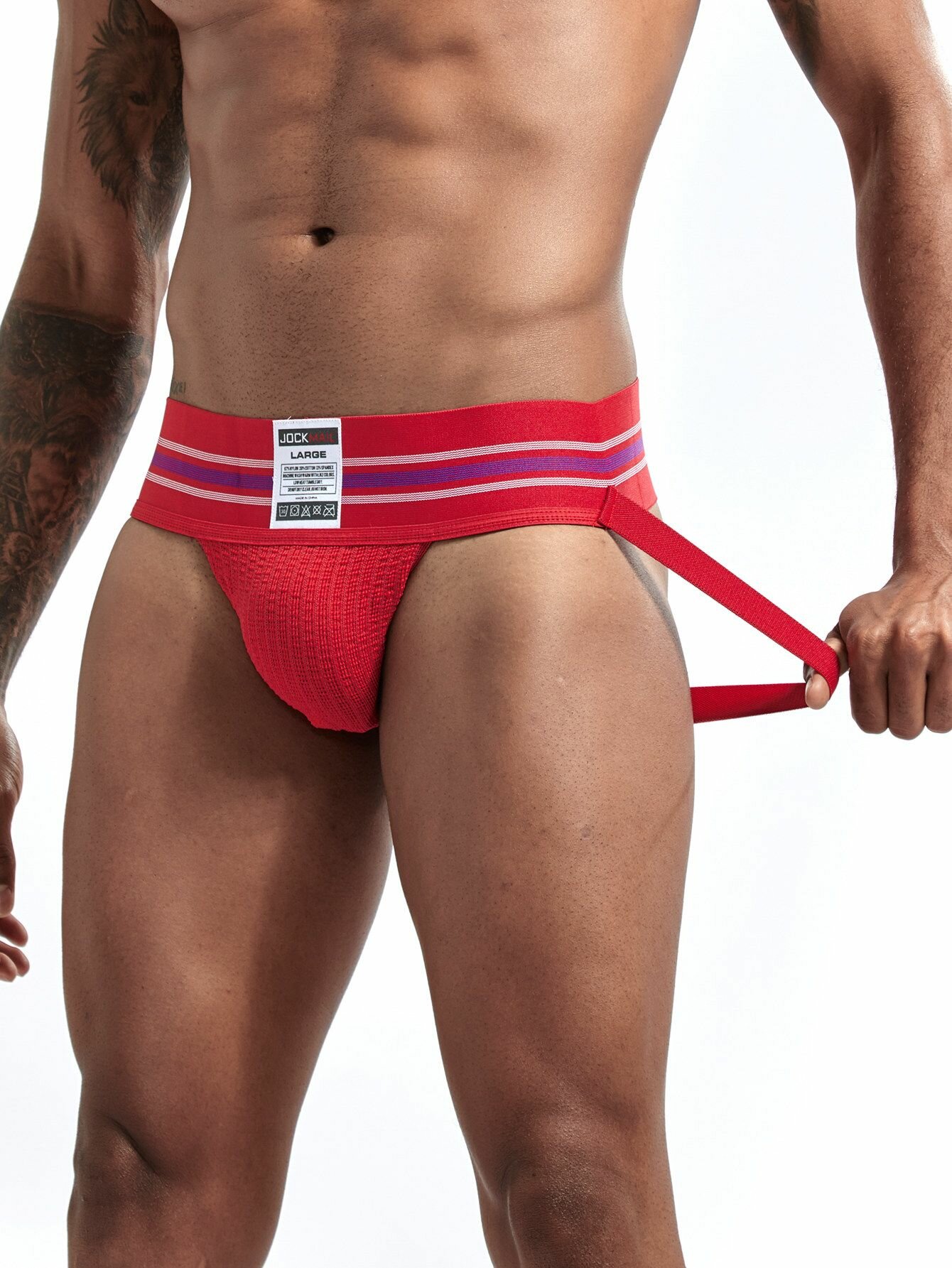 JOCKMAIL Мужские стринги с широким поясом из смешанного материала