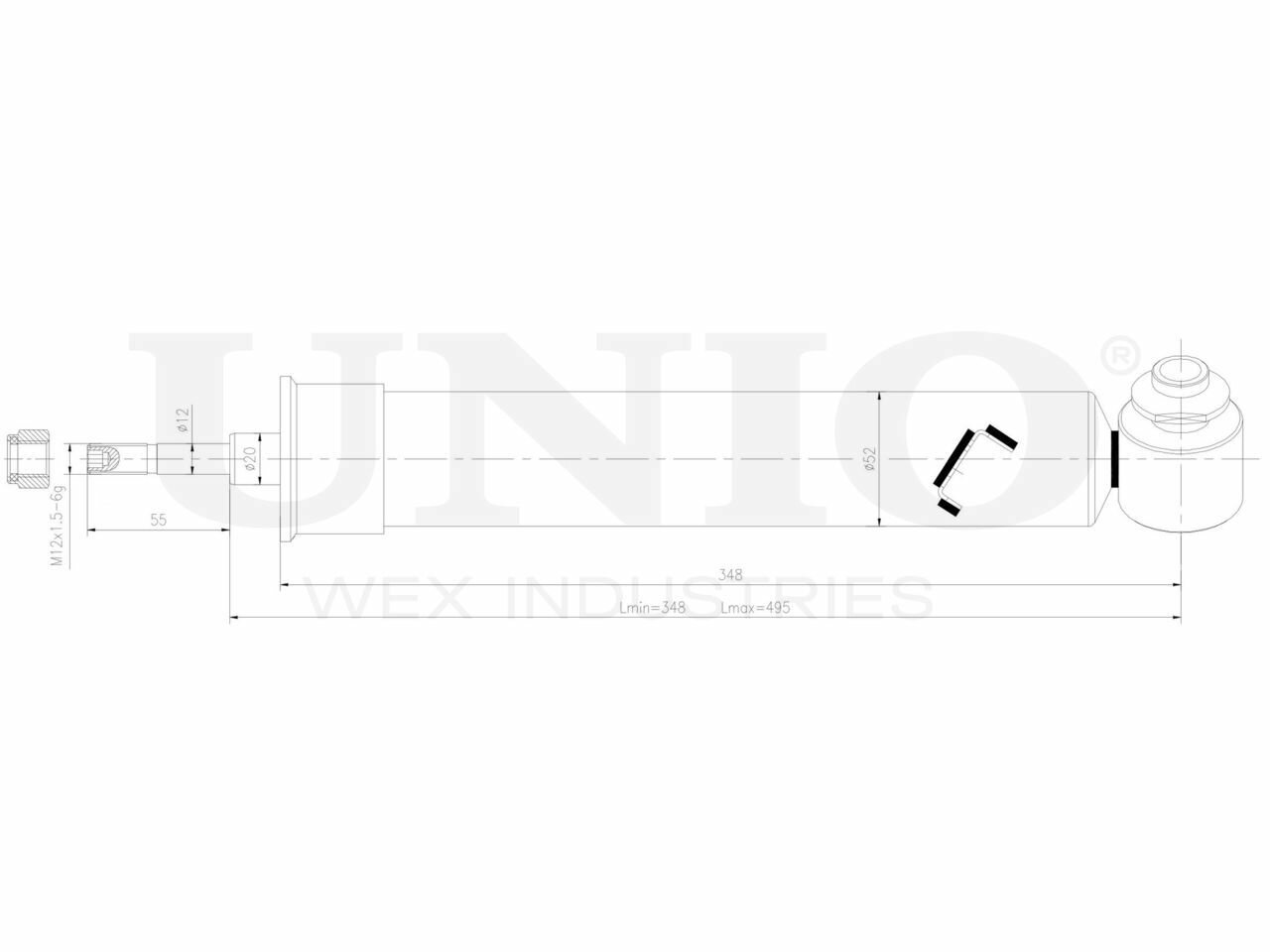 Амортизатор газовый задней подвески левый, для БМВ X5 (E70) 06-, X6 (E71, E72) 07-, BMW 07-, артикул SAB-10377 производителя UNIO