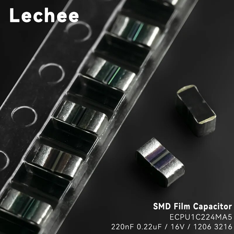 10 шт./лот новые и оригинальные ECPU1C224MA5 1206 220nF 0,22 uF 16V 3216 SMD Металлизированный пленочный конденсатор низкий ESR