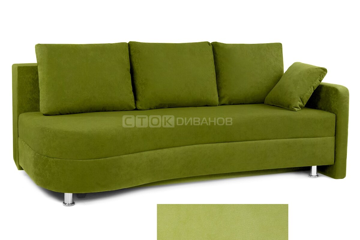 Диван Сток Диванов Фантазия Apple салатовый, механизм еврокнижка, с ящиком для хранения