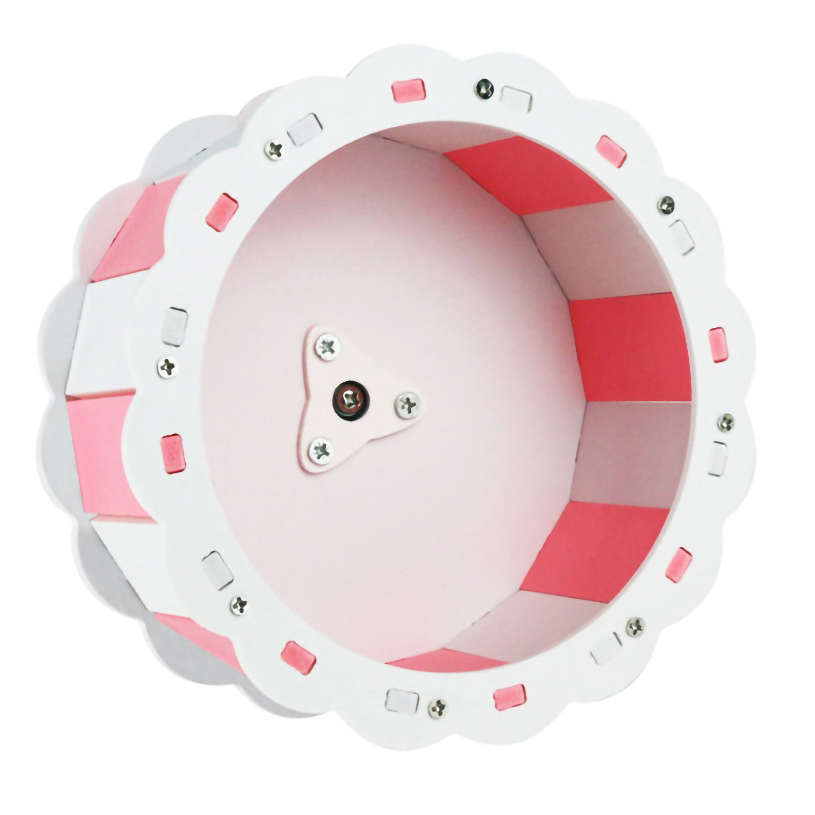 Колесо для хомяка Бесшумное колесо в форме подсолнуха из ПВХ в сборе Беговое колесо для домашних животных для занятий спортом на домашних хомяках Два цвета, розовая сакура и белый 13 см/5,1 дюйма