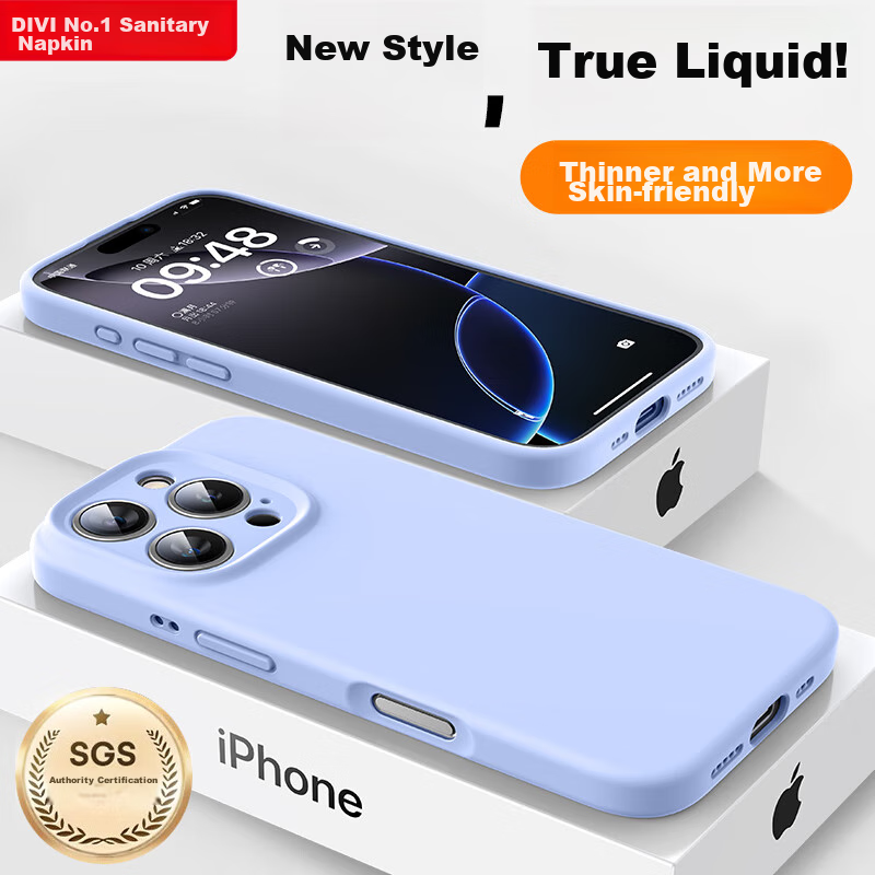 DIVI [Official Authentic Liquid State] Phone Case for Apple IPhone 16 Pro, Protective Cover, Skin-Friendly, Full Lens Protection, Ultra-Thin, Shockproof, for Men And Women, Blue