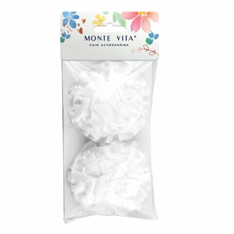 Банты для волос набор 2 шт, 10 см на резинке, белый, ассорти, MONTE VITA, 457122