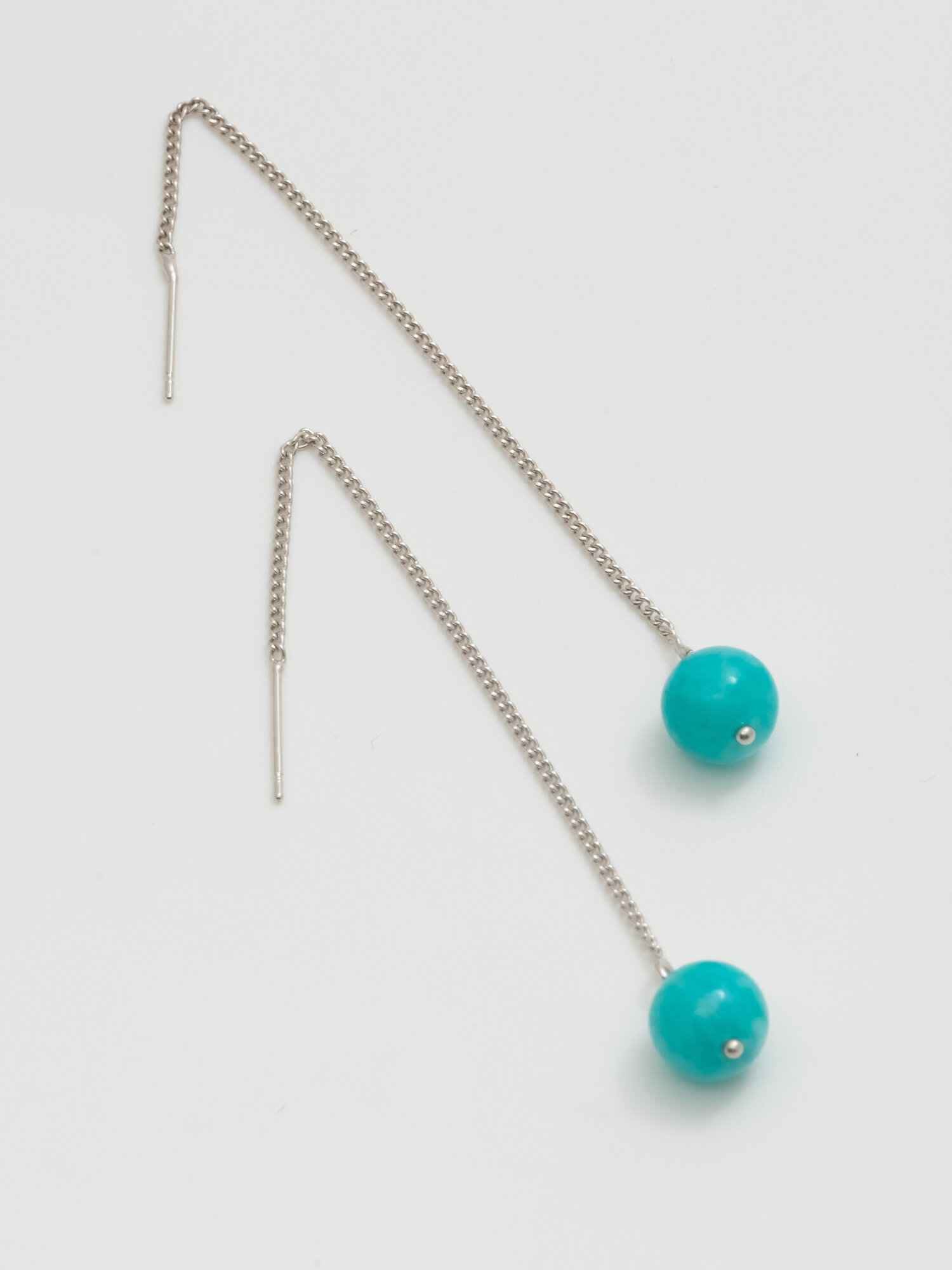 Серьги цепочки, пусеты, кварц