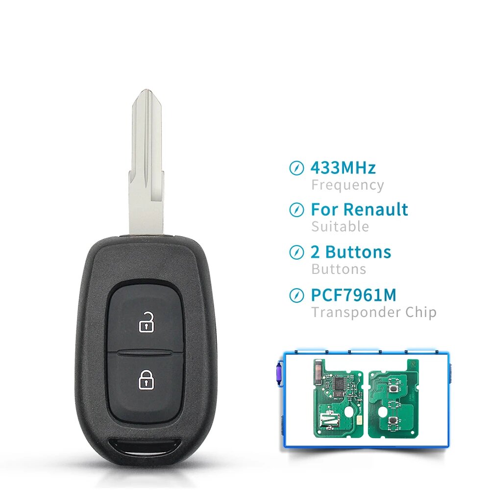 KEYYOU 2/3 кнопки дистанционного ключа 434 МГц с чипом 4A PCF7961M для Renault Sandero Dacia Logan 2 Stepway Clio4 Duster 2016 2B Model 1