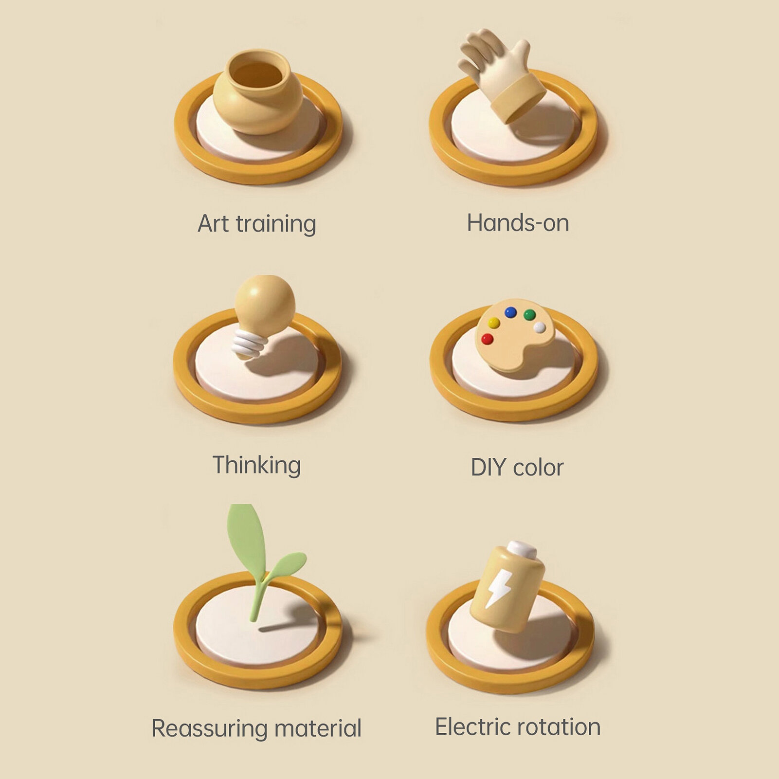 Мини-комплект гончарного круга для детей и взрослых, гончарное искусство, глиняный поворотный круг 4,7 дюйма, электрический гончарный круг с лепестковой поддержкой и регулировкой скорости