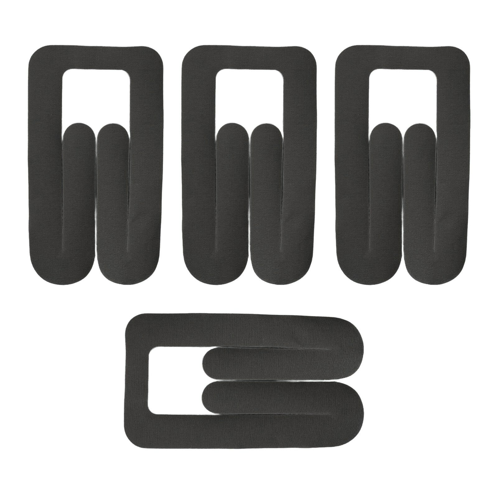 4 шт. Спортивные кинезиологические ленты, водостойкие, предварительно нарезанные, эластичные, для мышц колена, надколенника и мениска, черные.