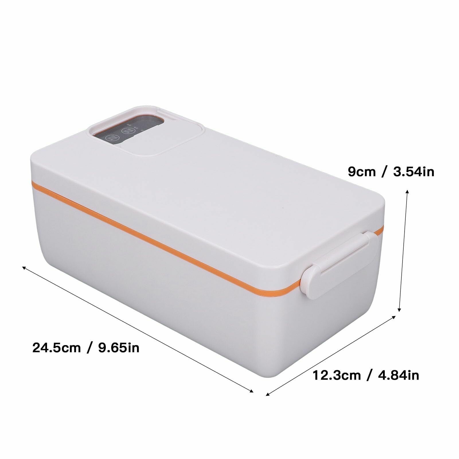 Беспроводной электрический ланч-бокс для взрослых с подогревателем пищи, регулируемое время разогрева, портативный самонагревающийся ланч-бокс объемом 1 литр с изоляционным пакетом (белый)