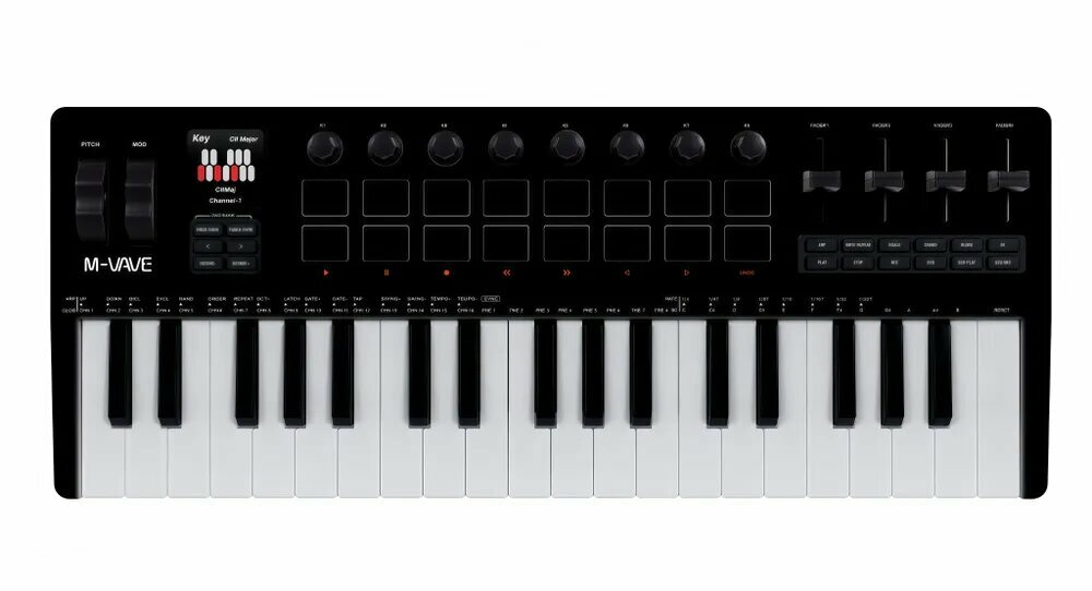 M-VAVE 37-клавишный контроллер USB MIDI клавиатуры SMK-37 PRO