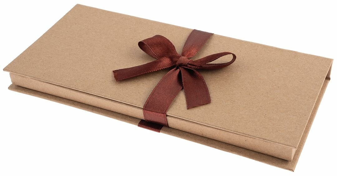 Коробка для денег Дон Баллон Атласная лента, Крафт, 17,2х8,3х1,6 см