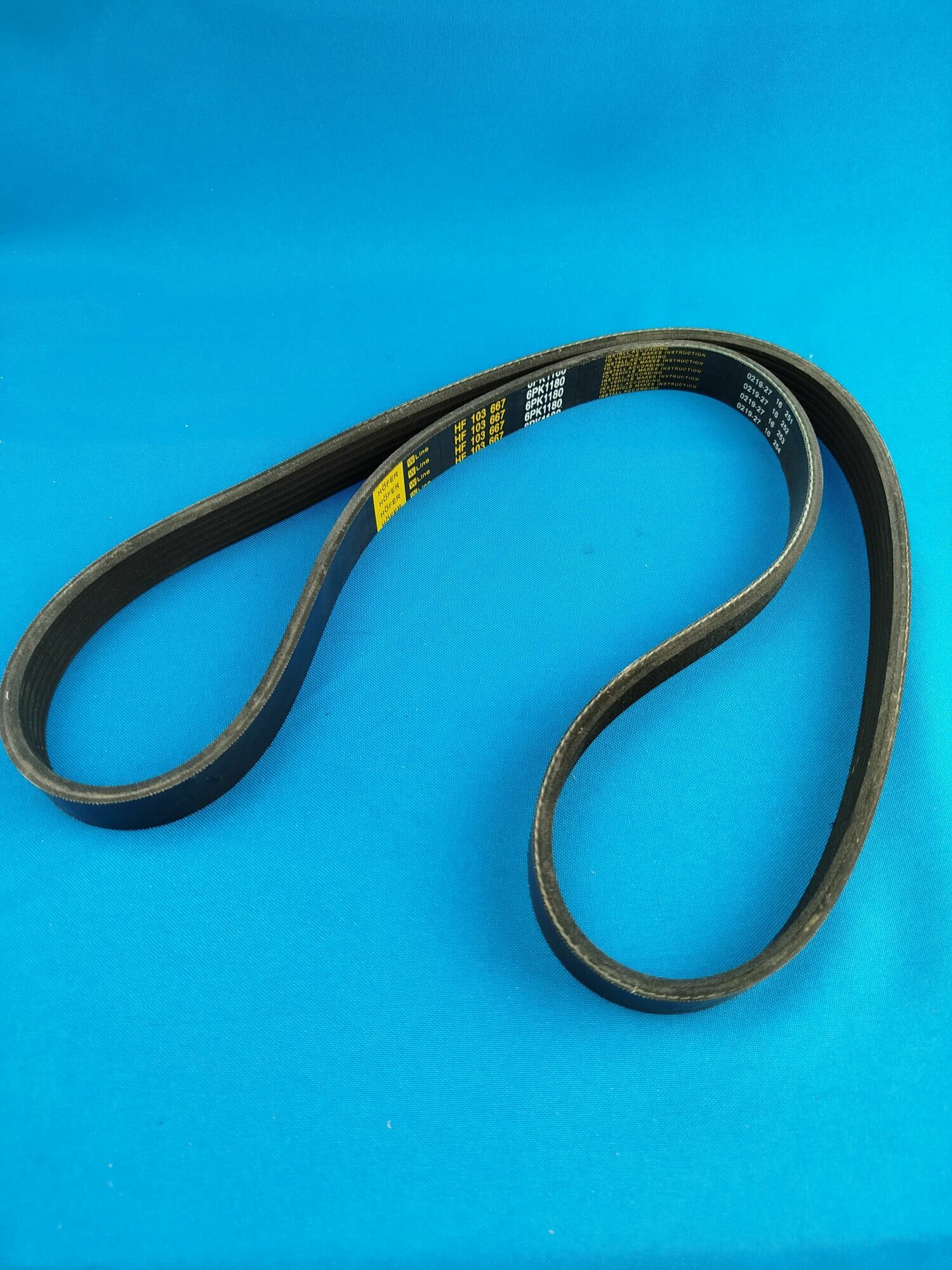 Ремень "HOFER" 6PK1180 для автомобилей VW Transporter 11->15, Ford Fiesta 96->01, Volvo XC90 14->