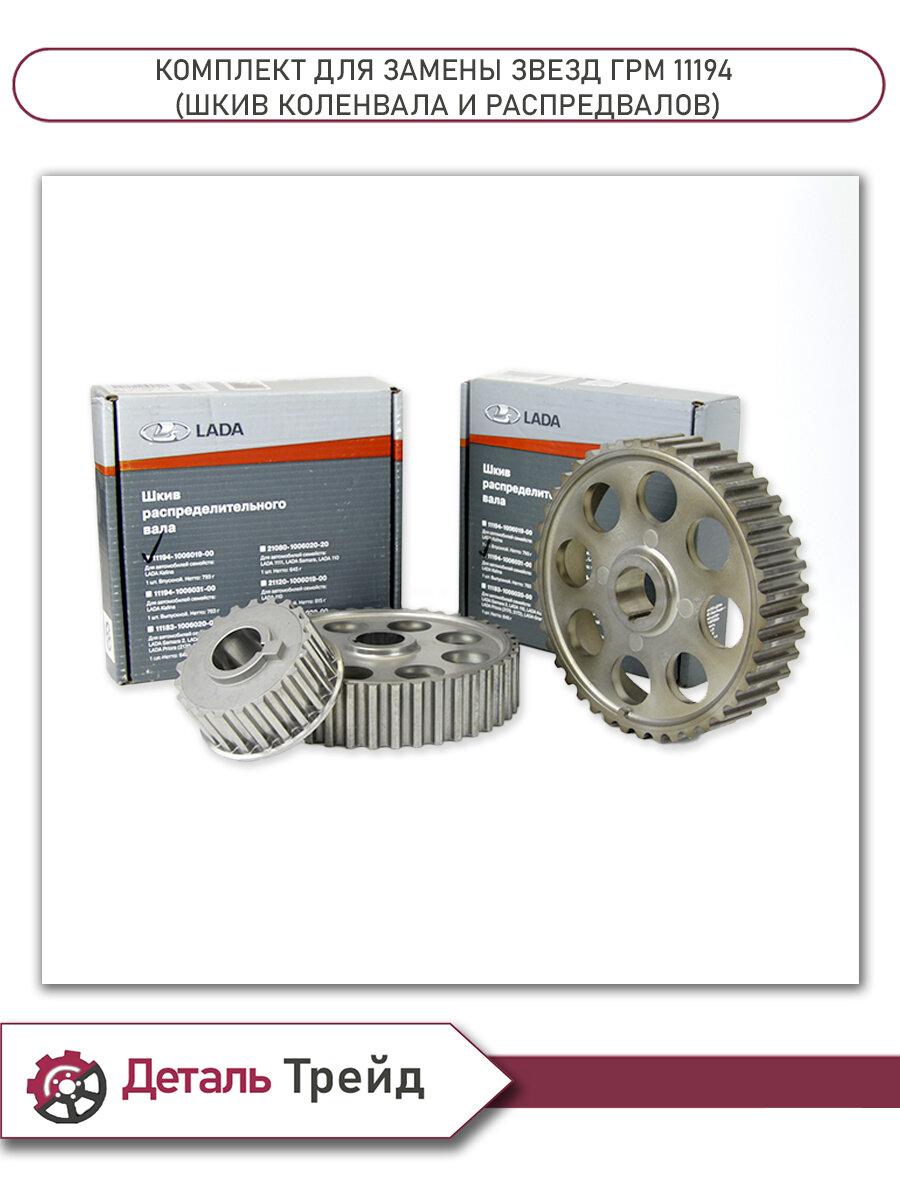 Комплект для замены звезд ГРМ 11194 LADA (шкив коленвала+распредвалов, 1.4 16V) для а/м ВАЗ 1117-19 Kalina