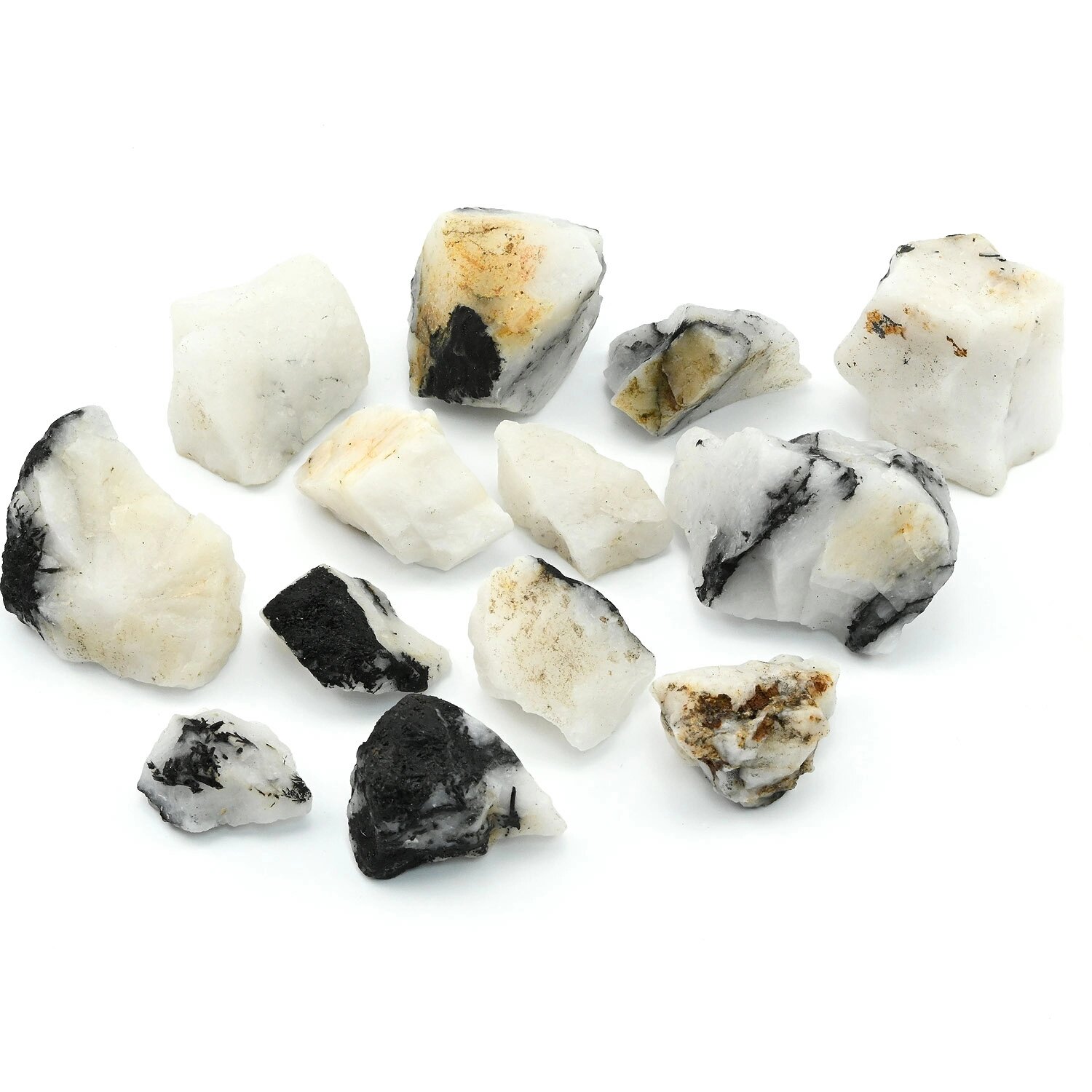 Кварц с турмалином галтовка фракция 20-40мм, упаковка 500г .