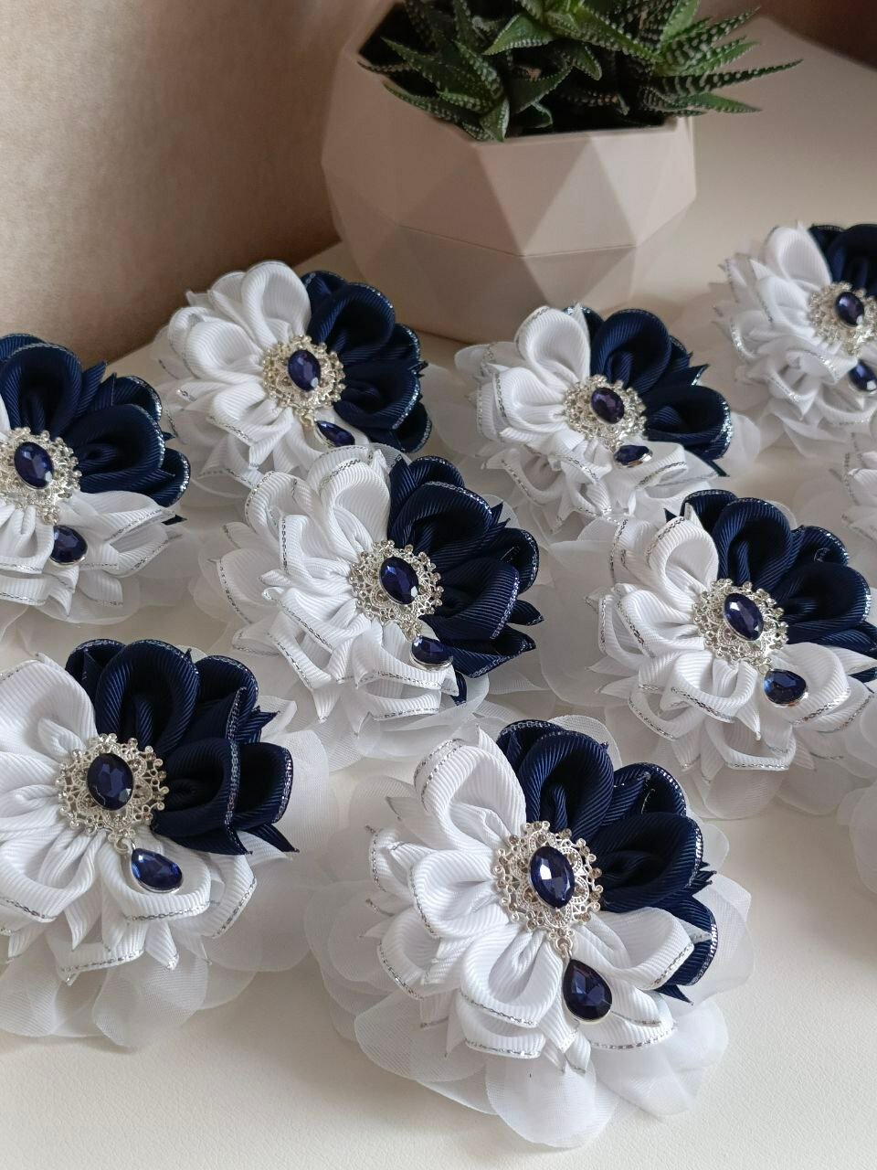 Банты для волос школьные Premium, для девочек, базовые, вечерние, репс, комплект 2шт, белые