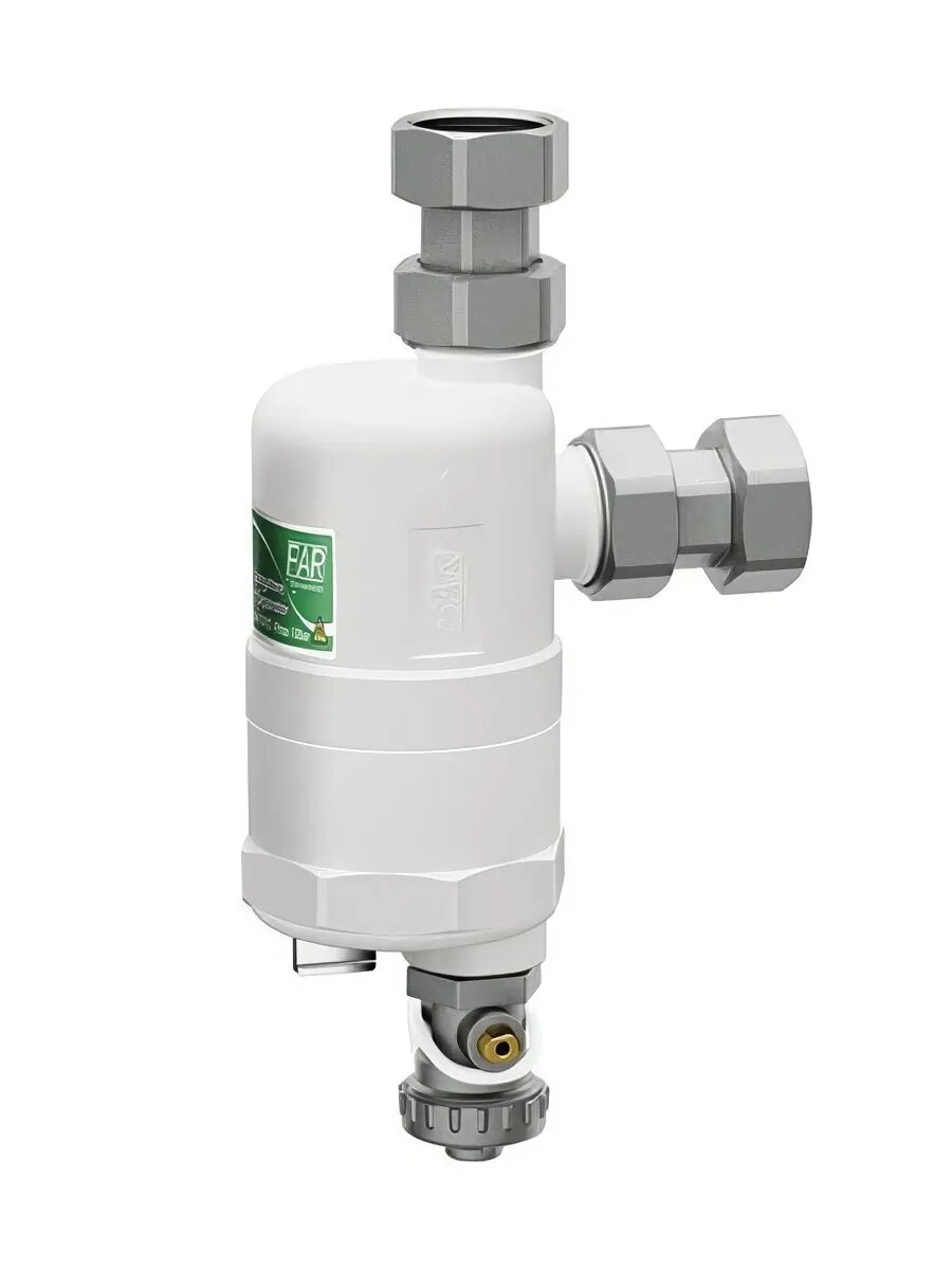 Грязеуловитель / дешламатор FAR CompactFAR, для монтажа, белый, с магнитной вставкой