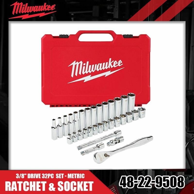 Milwaukee 48-22-9508 Набор трещоток и торцевых головок 3/8in Drive 32шт - метрический