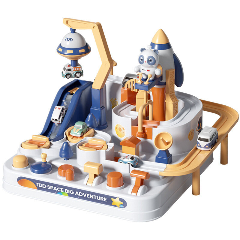 Трассы, гаражные игрушки, детские машинки, космические приключенческие головоломки, инерционные поезда.