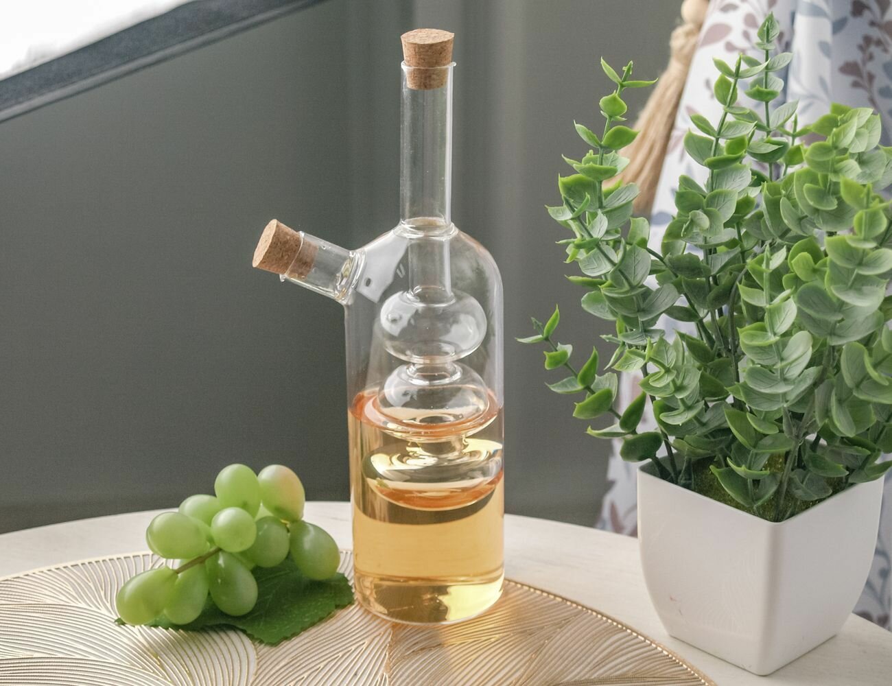 Бутылка для масла и уксуса доппио, стекло, 75+225 мл, 22 см, Koopman International 170456840