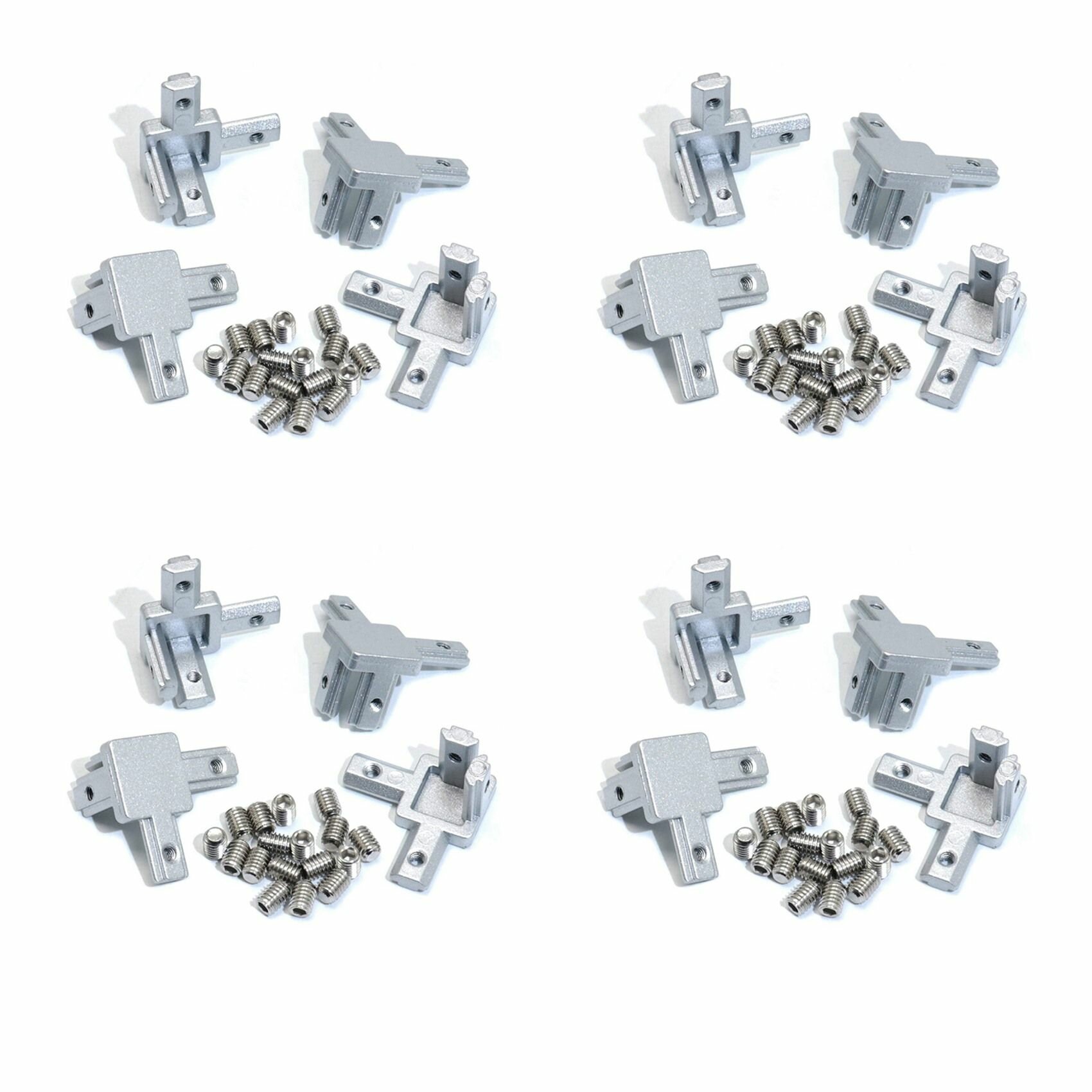 16 шт, 3-сторонний концевой угловой кронштейн серии 2020, соединитель для европейского стандарта, Т-образный паз 6 мм, экструзионный профиль 20 x 20 мм