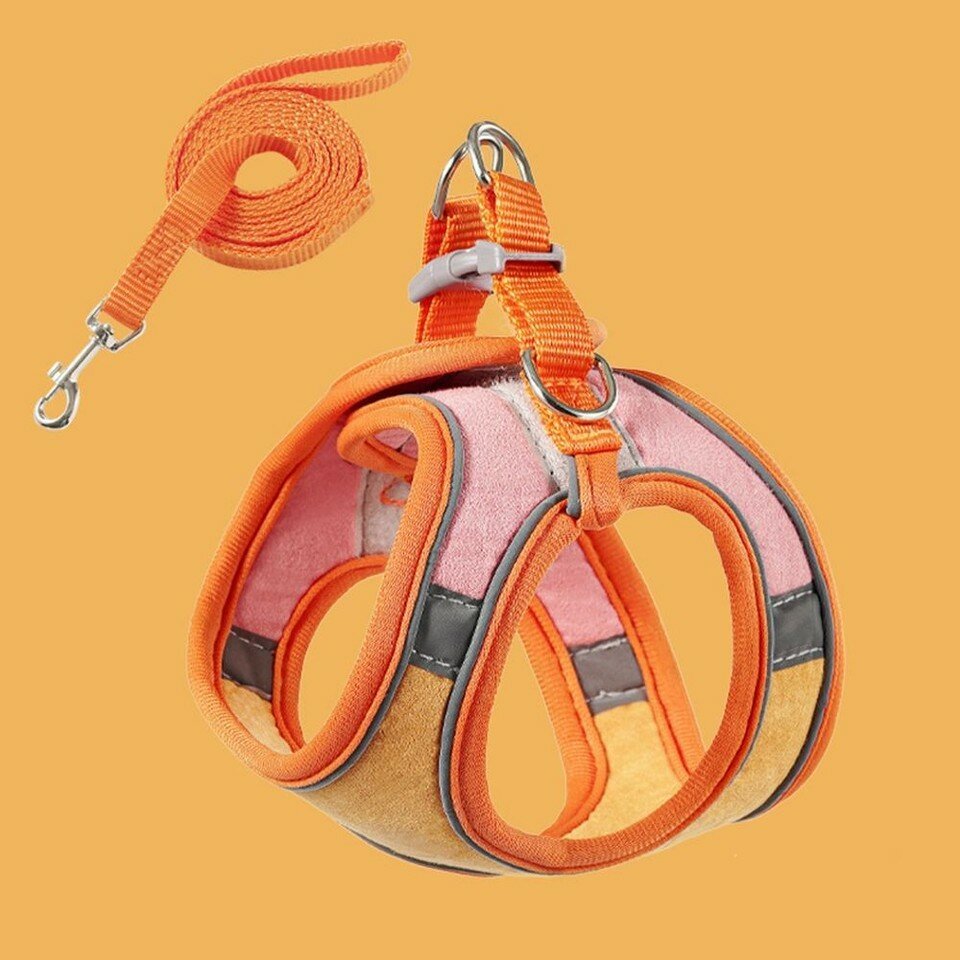 Жилет-шлейка для кошек с защитой от побега, поводок и ошейник, регулируемая шлейка для прогулок с маленькими кошками и другими домашними животными