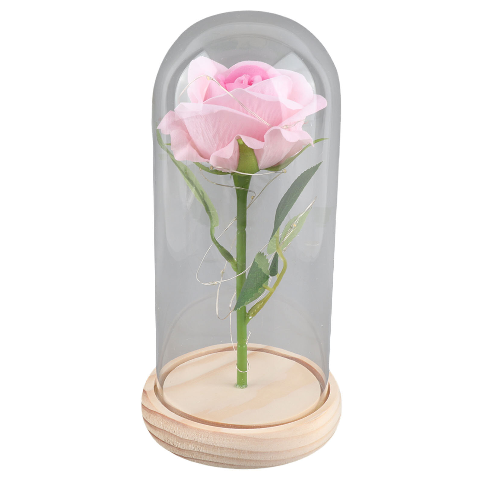 Светодиодный светодиод розового цветов со стеклянной крышкой базовой валентинок. День свадебного подарка Шампанское розовое