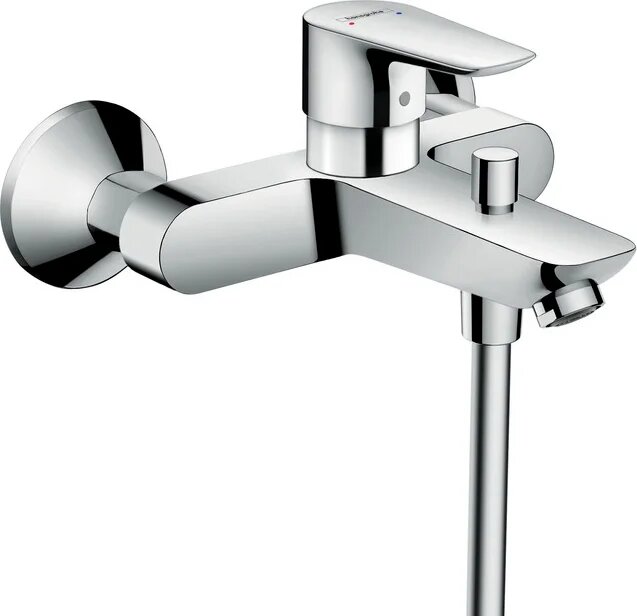 Смеситель для ванны с душем Hansgrohe Talis E 71740000 настенный, однорычажный, хром, глянцевый, латунный, без лейки, с керамическим картриджем