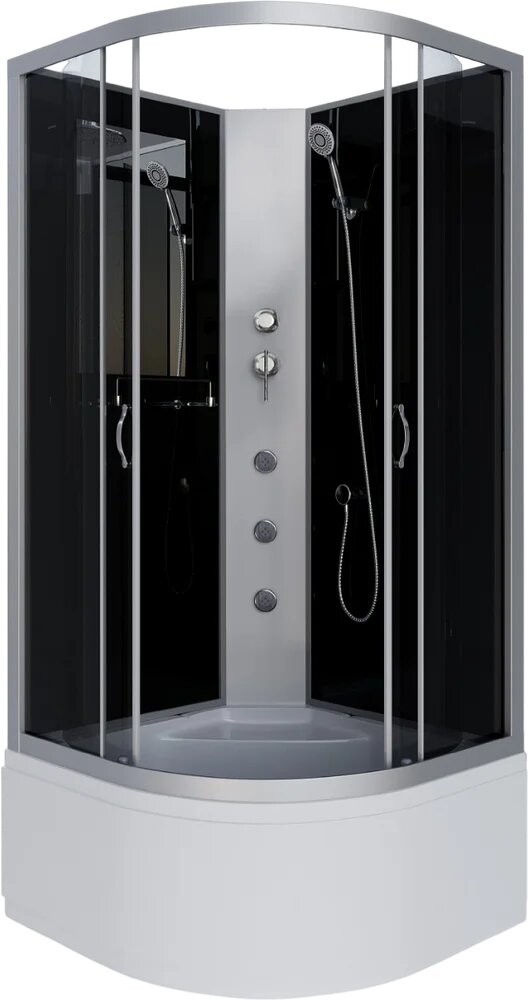 Душевая кабина Niagara Classic NG-2509-14BKG 100х100 см, без крыши, с гидромассажем