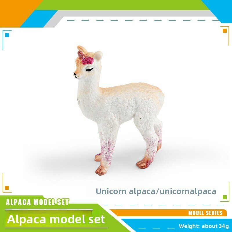 Static unicorn alpaca model toy with realistic design for childrens cognitive growth and room decor style b