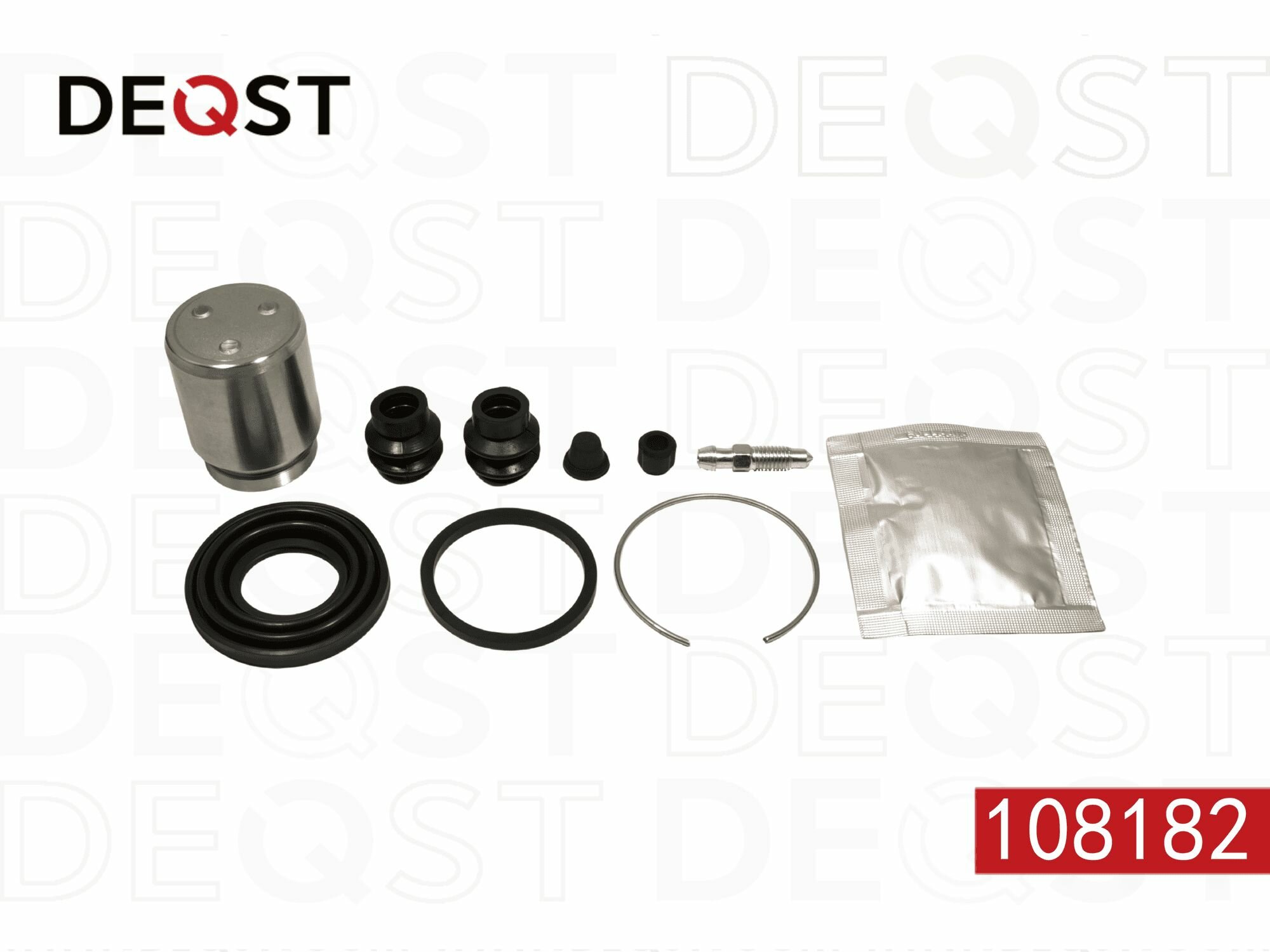 Ремкомплект суппорта Deqst 108182 с поршнем Mitsubishi ASX (10-), Lancer (08-), Outlander 2 (06-12), Citroen C-Crosser (10-), Jeep Compass/Patriot (06-)