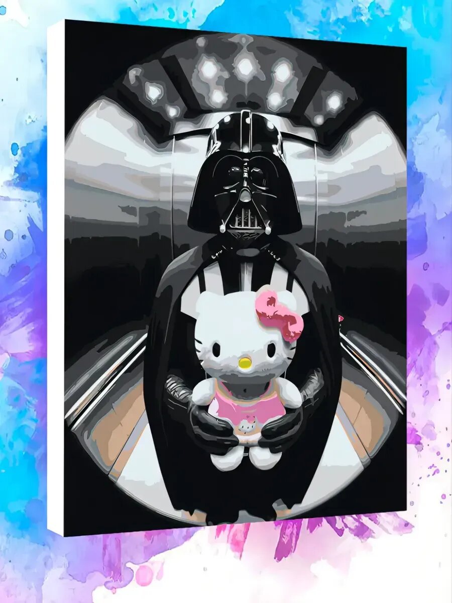 Картина по номерам Дарт Вейдер Hello Kitty Хелло Китти