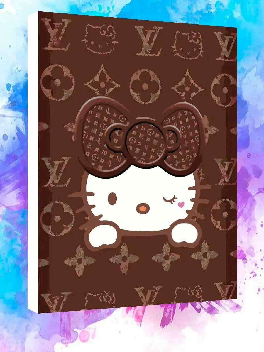 Картина по номерам Кошка Hello Kitty Louis Vuitton Бренд
