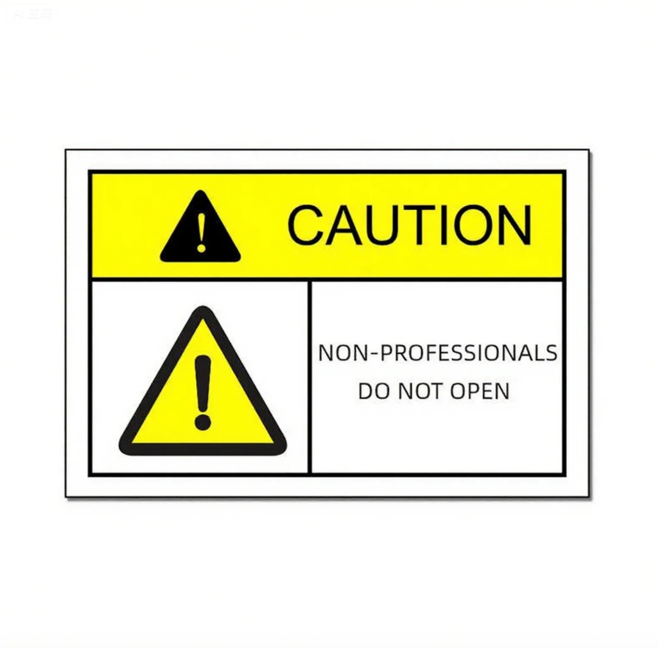 1 шт./лот. Предупреждающий знак «Внимание!» – самоклеящаяся виниловая наклейка, жёлтый треугольник с надписью «Внимание!» и надписью «Не открывать», для неспециалистов – ПВХ, 10 x 10 см