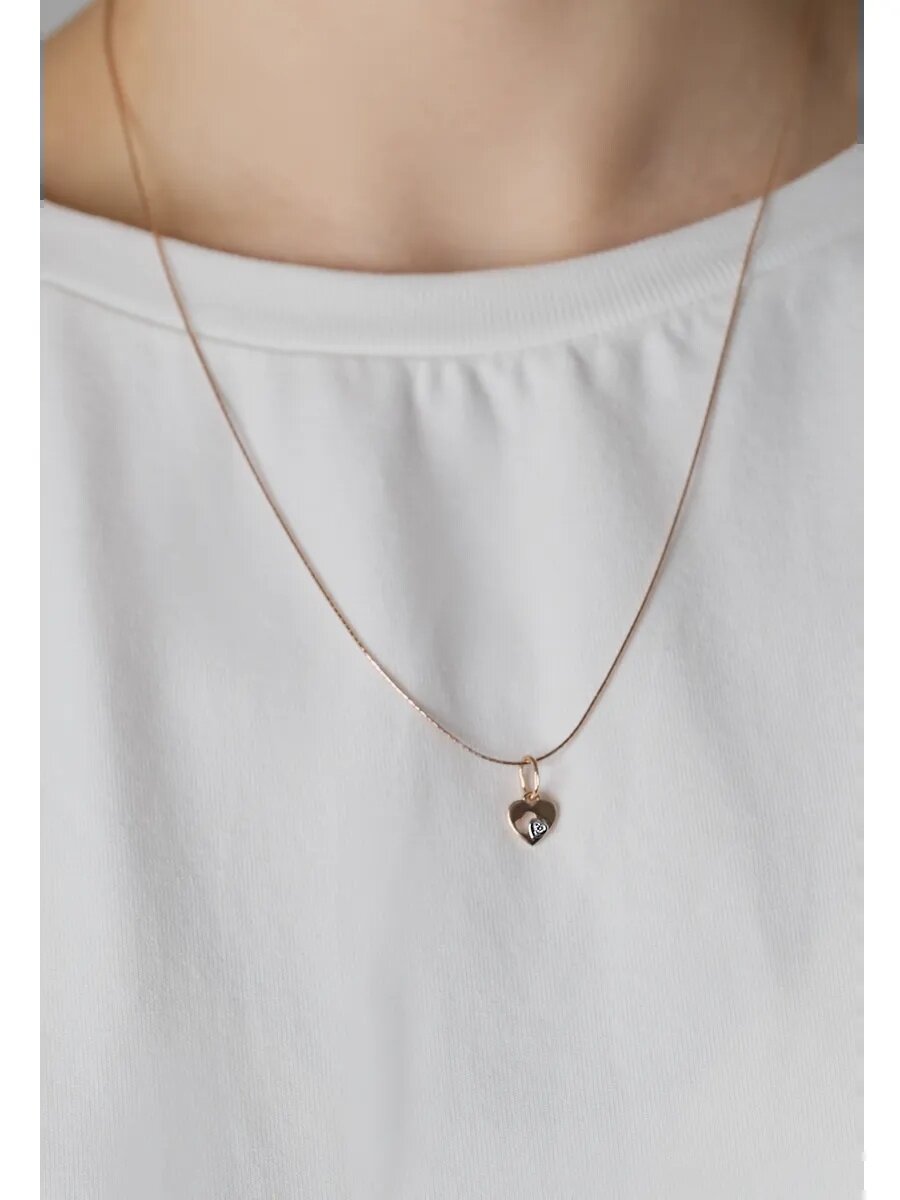 Подвеска, красное золото, 585 проба, фианит