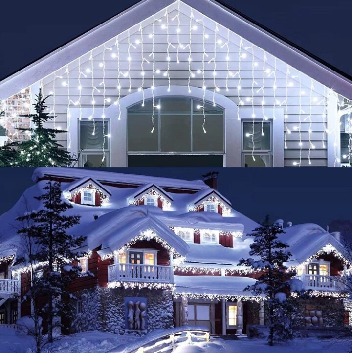 Гирлянда уличная электрическая бахрома 20 м. (холодный белый) IP65