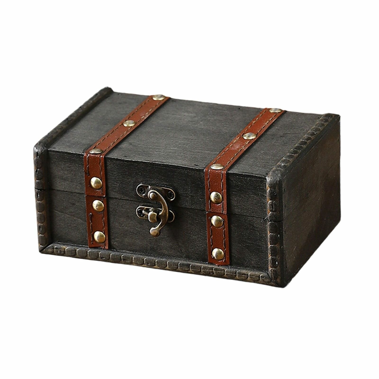 Деревянный сундук с замком в винтажном стиле для организации доме и офисе