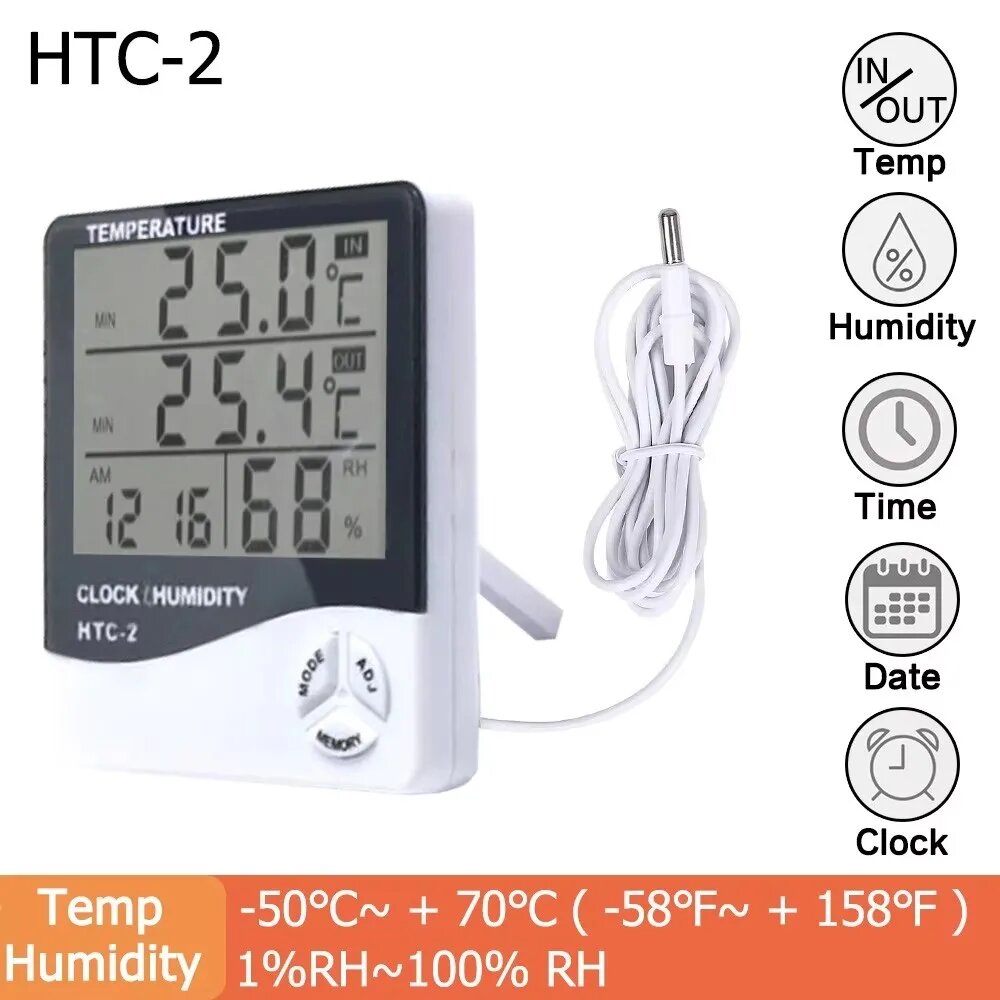 Электронный термогигрометр HTC-2