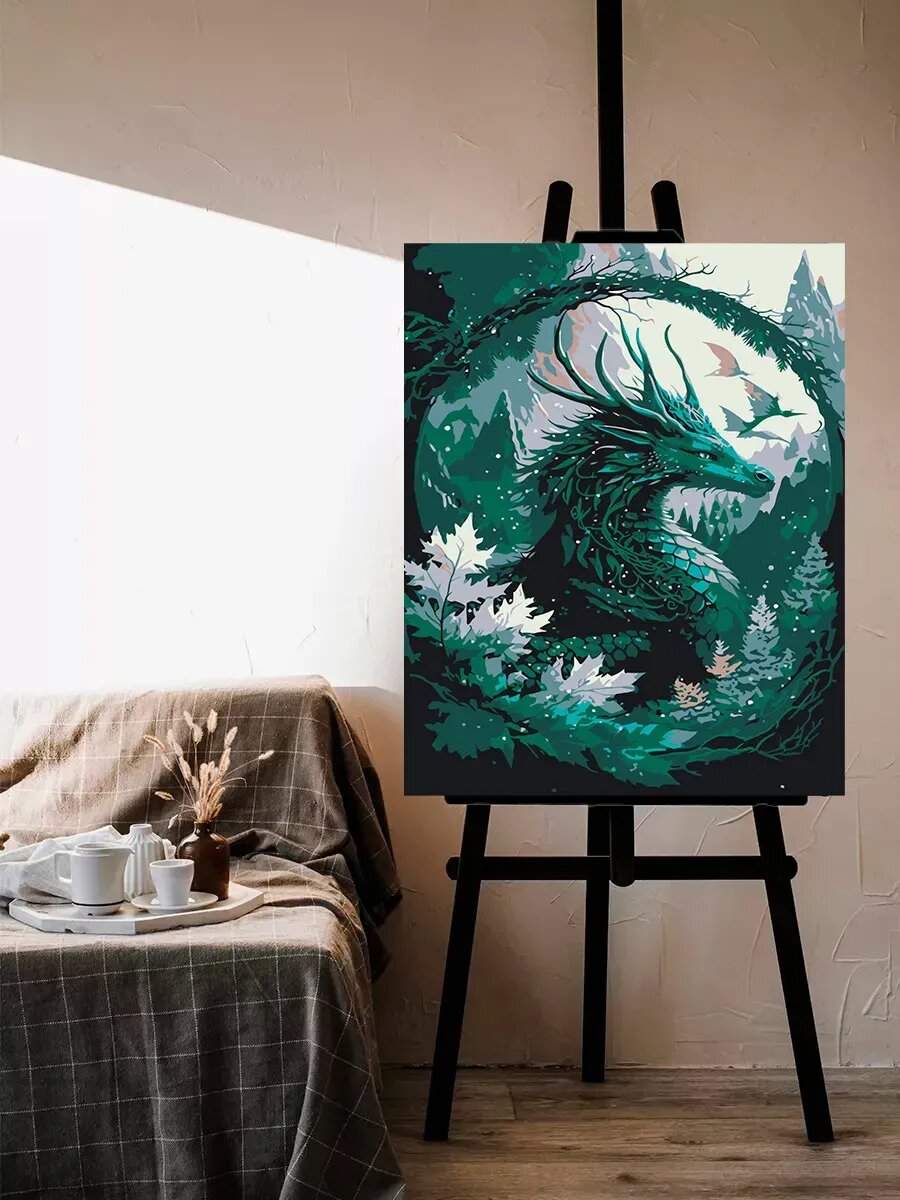Картина по номерам Зеленый Дракон