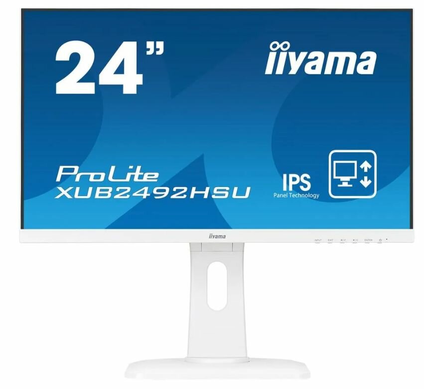 24" Монитор Iiyama ProLite XUB2492HSU-W1 (PROLITE XUB2492HSU-W1) белый - 1920x1080@75Гц, IPS, 4 мс, 1000:1, 250 Кд/м, 178/178, HDMI, Display Port, VGA (D-SUB),