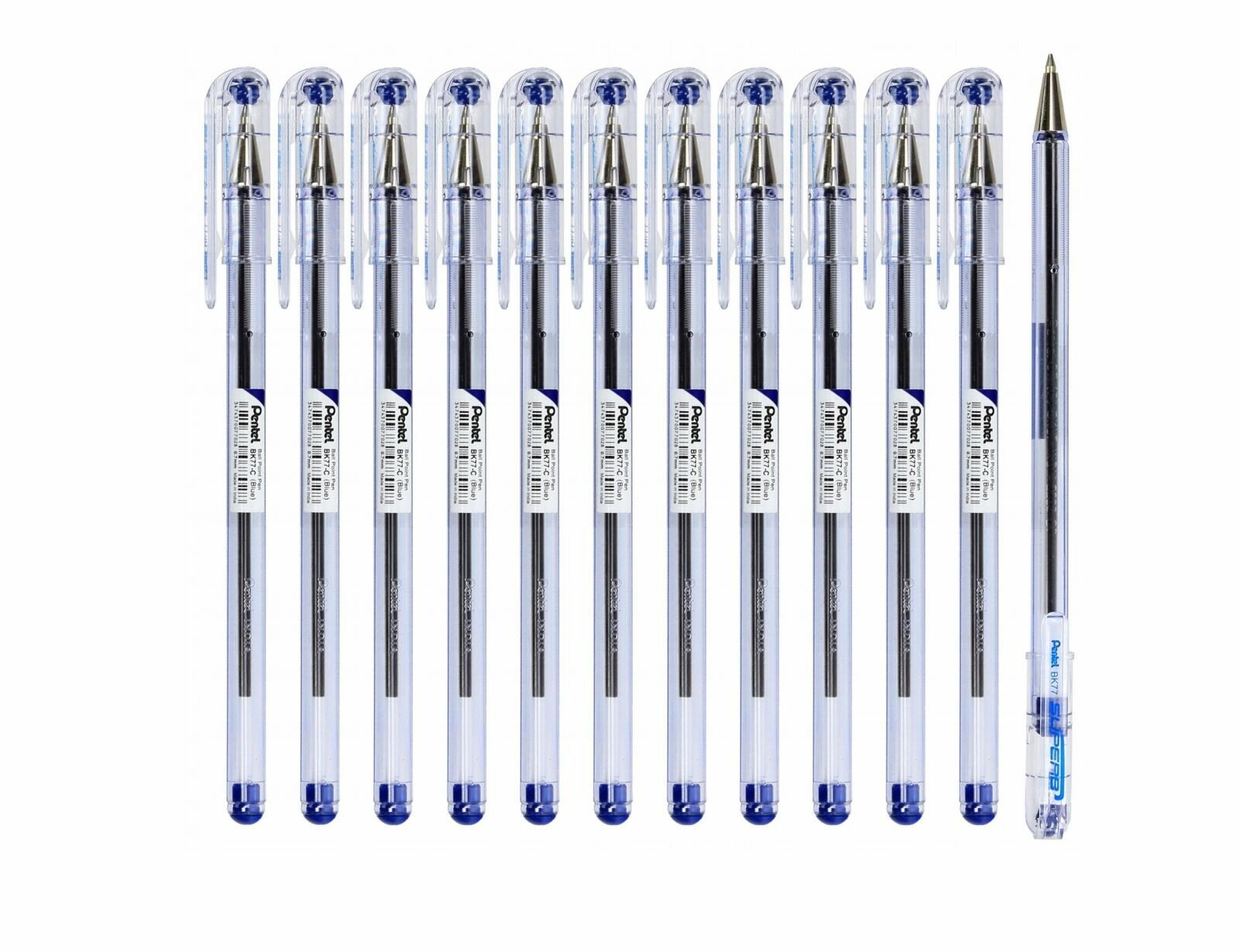 Шариковые ручки Pentel "Superb", диаметр 0,7 мм, BK77-C, синие, 12 шт